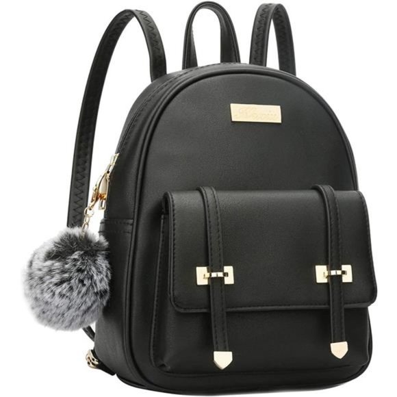 Bags | Women Small Backpack Purse Convertible Leather Black | Poshmark